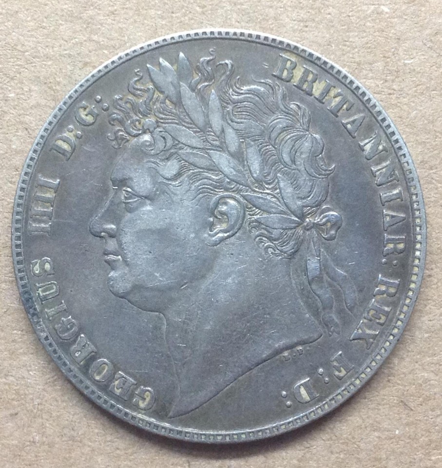 Old World Coin .925 Silver United Kingdom 1820 Half Crown XF George IV ...