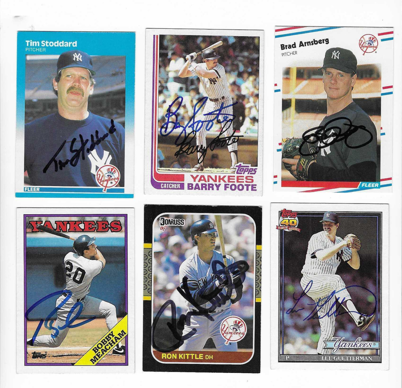 NEW YORK YANKEES 6 DIFFERENT SIGNED AUTOGRAPH BASEBALL CARD LOT | eBay