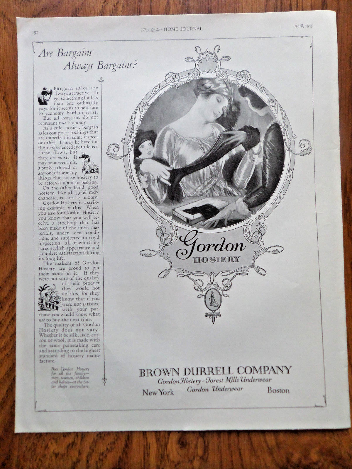 1925 Brown Durrell Co Gordon Hosiery Ad | eBay