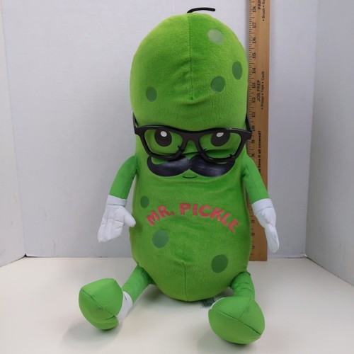 Mr Pickle Plush Green Stuffed Animal Toy Mustache Glasses Vegetable | eBay