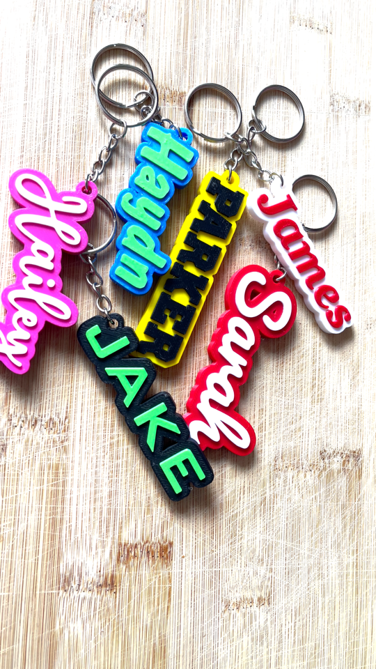 Custom 3D Printed Name Keychain - 3D Printed Name - Custom Name ...