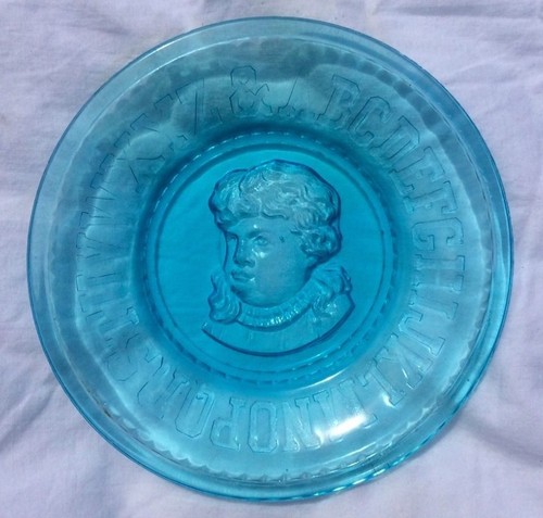 ANTIQUE ABC VICTORIAN CHILD BOTTLE BLUE GLASS PLATE BRYCE HIGBEE | eBay