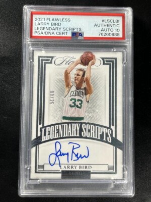 2021-22 Panini Flawless Larry Bird Legendary Scripts Auto /25 PSA Auto ...