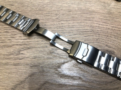 22mm oyster Stainless Steel Bracelet Strap Milled Clasp For orient mako ...