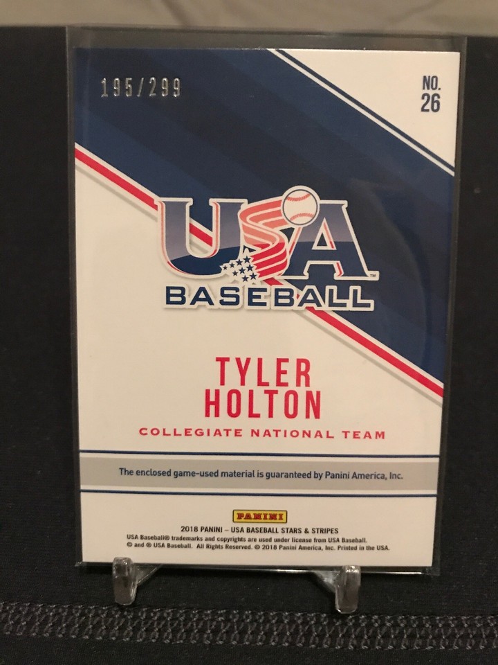 2018 USA Stars & Stripes TOTT Tyler Holton Game Used Jerseys! /299 ...