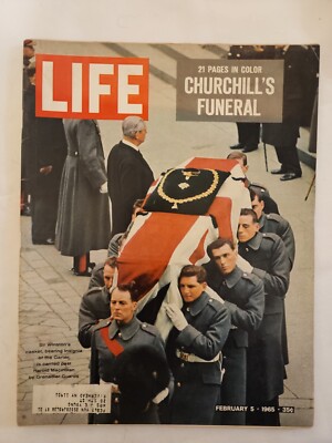 1965 February 5 LIFE Magazine Sir Winston Churchill Funeral Insignia ...