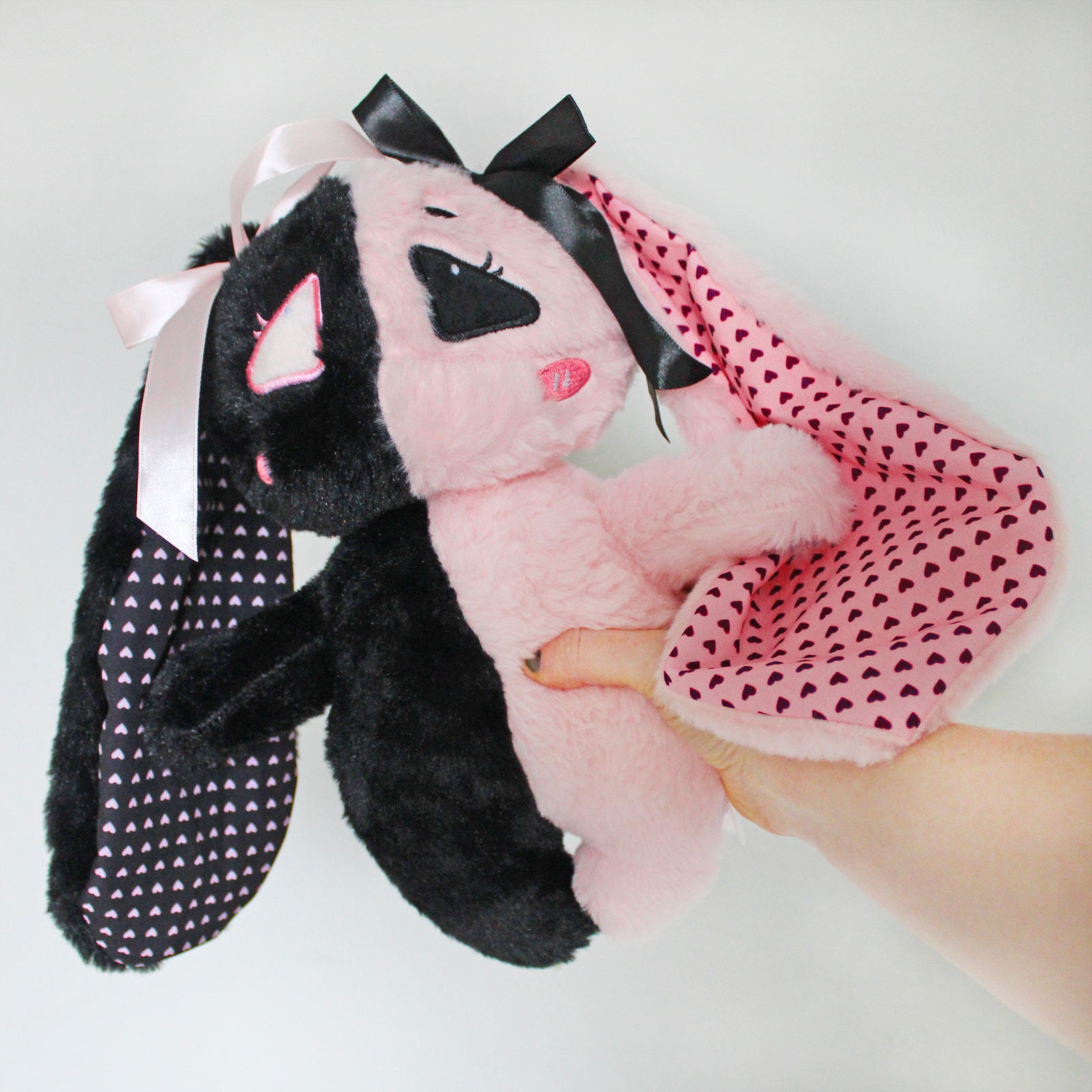 E-Girl Bunny Plush, Anime Goth Rabbit Stuffed Animal for Teens, Pink ...