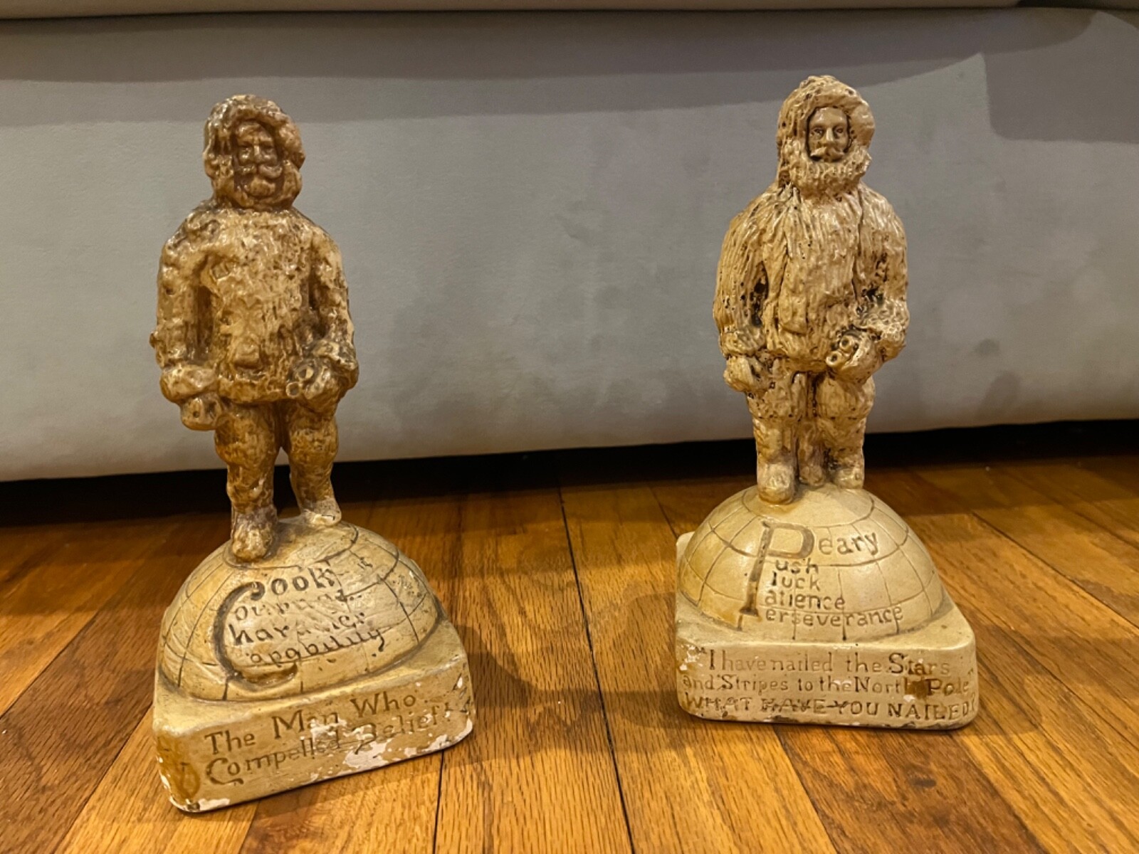 Extremely rare Peary & Cook plaster sculptures - arctic explorers early ...