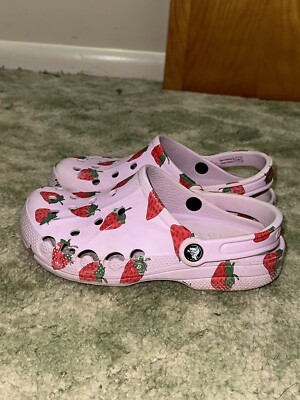 Women Size 7 Men Size 5 Pink, Strawberry CROCS Used | eBay
