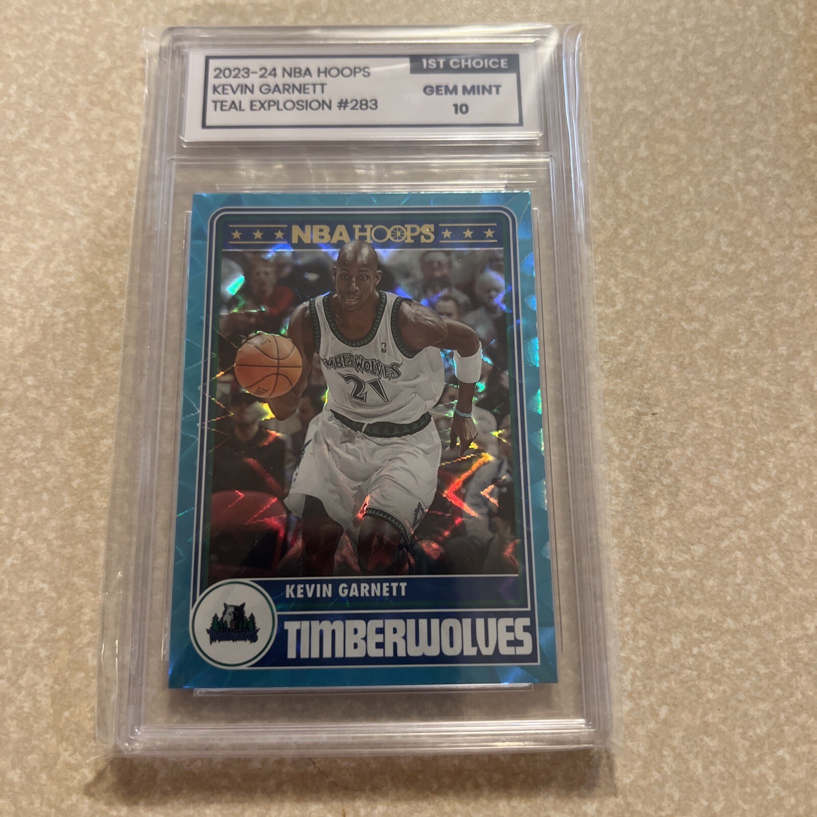 Kevin Garnett 2023-24 Panini Hoops Teal Explosion 1St Choice Gem Mint ...