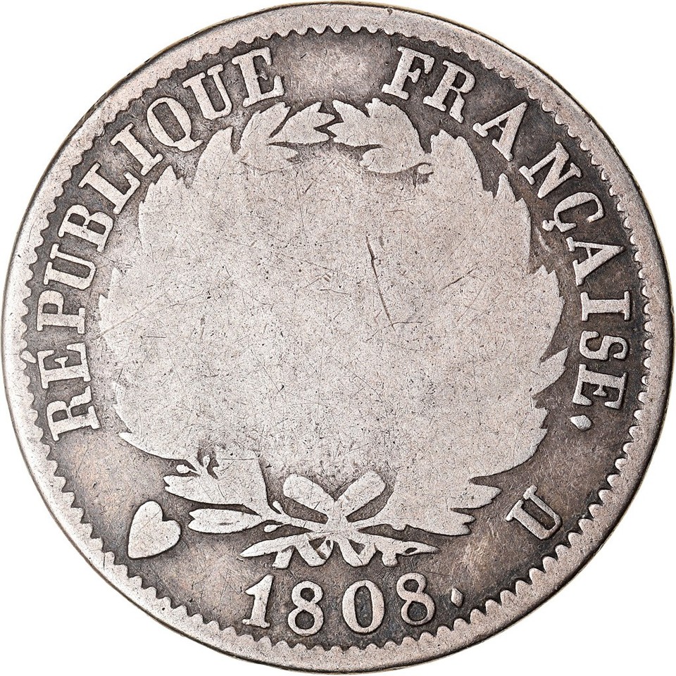 [#906042] Coin, France, Napoléon I, Franc, 1808, Torino, Very rare, F ...