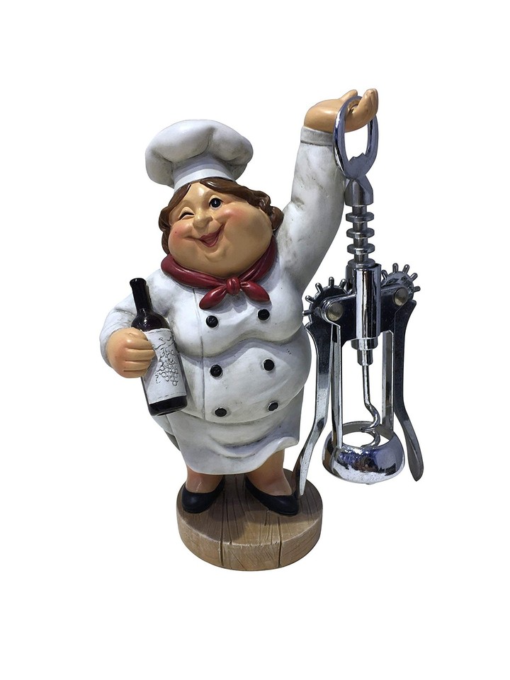 Winking Fat Lady Italian Chef Wine Bottle Cork Opener, Funny Handmade ...