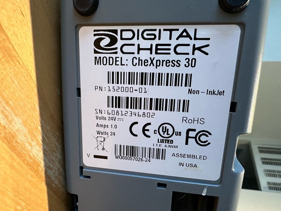 Digital Check CX30 CheXpress 30 Check Scanner 152000-01 | eBay