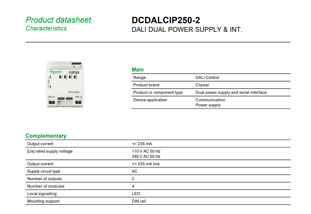 Clipsal 2 Line DALI Power Supply & Serial Interface • For C-Bus ...