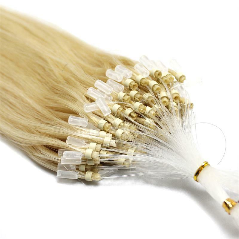 Micro Link Hair Extensions Remy Human Hair Micro Beads Loop Straight ...