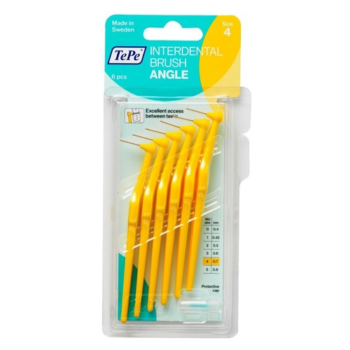 TePe Angle Yellow Interdental Brushes 0.7mm 6 Pack | eBay