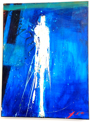 Michael Gorman BLUE GUARDIAN Mixed Media with Resin 24" x 18" c. 2011 ...