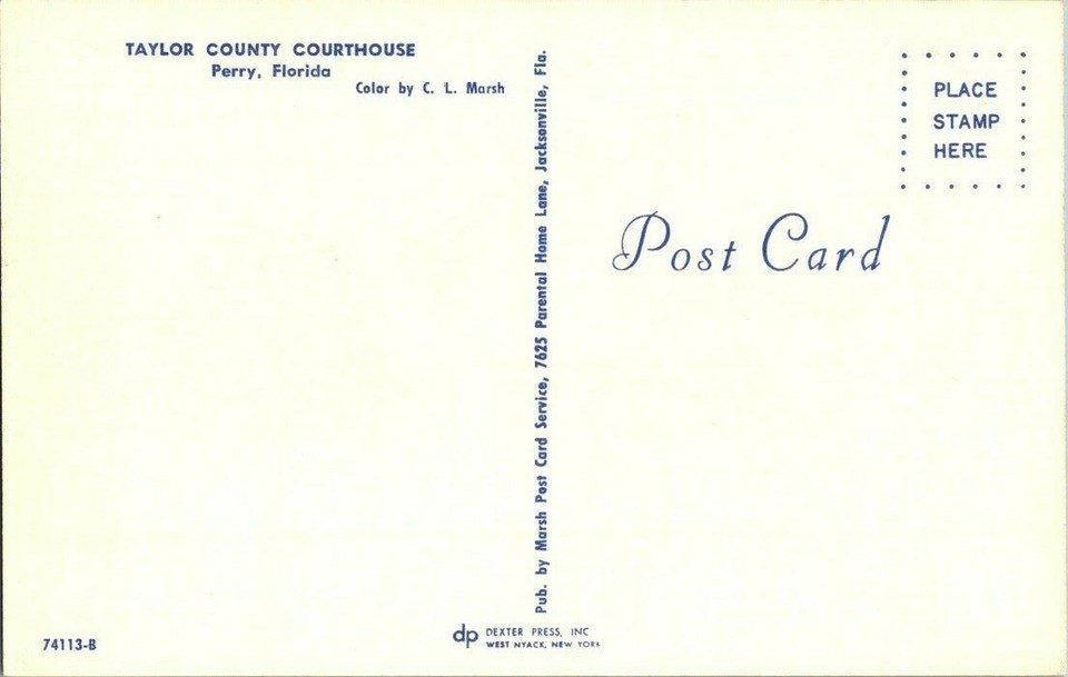 1950'S. PERRY, FL. COURT HOUSE. POSTCARD. HH13 | eBay