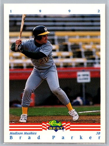 Brad Parker 1992 Classic Best Set Break BASEBALL #178 Madison Muskies ...