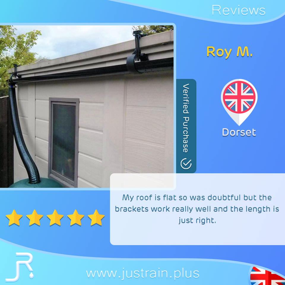 Shed Mini Guttering Gutter Kit with Bracket Clamps & Flexi Downpipe 4FT ...