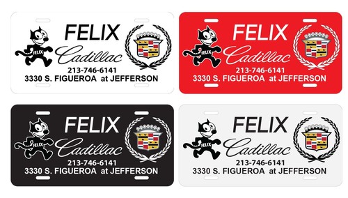 Felix the Cat Cadillac License Aluminum Plate Insert Lowrider Chevy ...