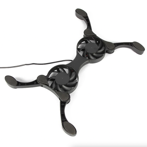 Dual USB Cooling Fan Pad Foldable Slim Fans Cooler Stand For Laptop PC ...