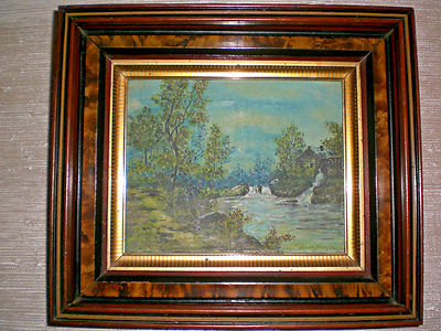 LANDSCAPE PAINTING Robert Yeargan 1890 Shadowbox Style Frame faux ...