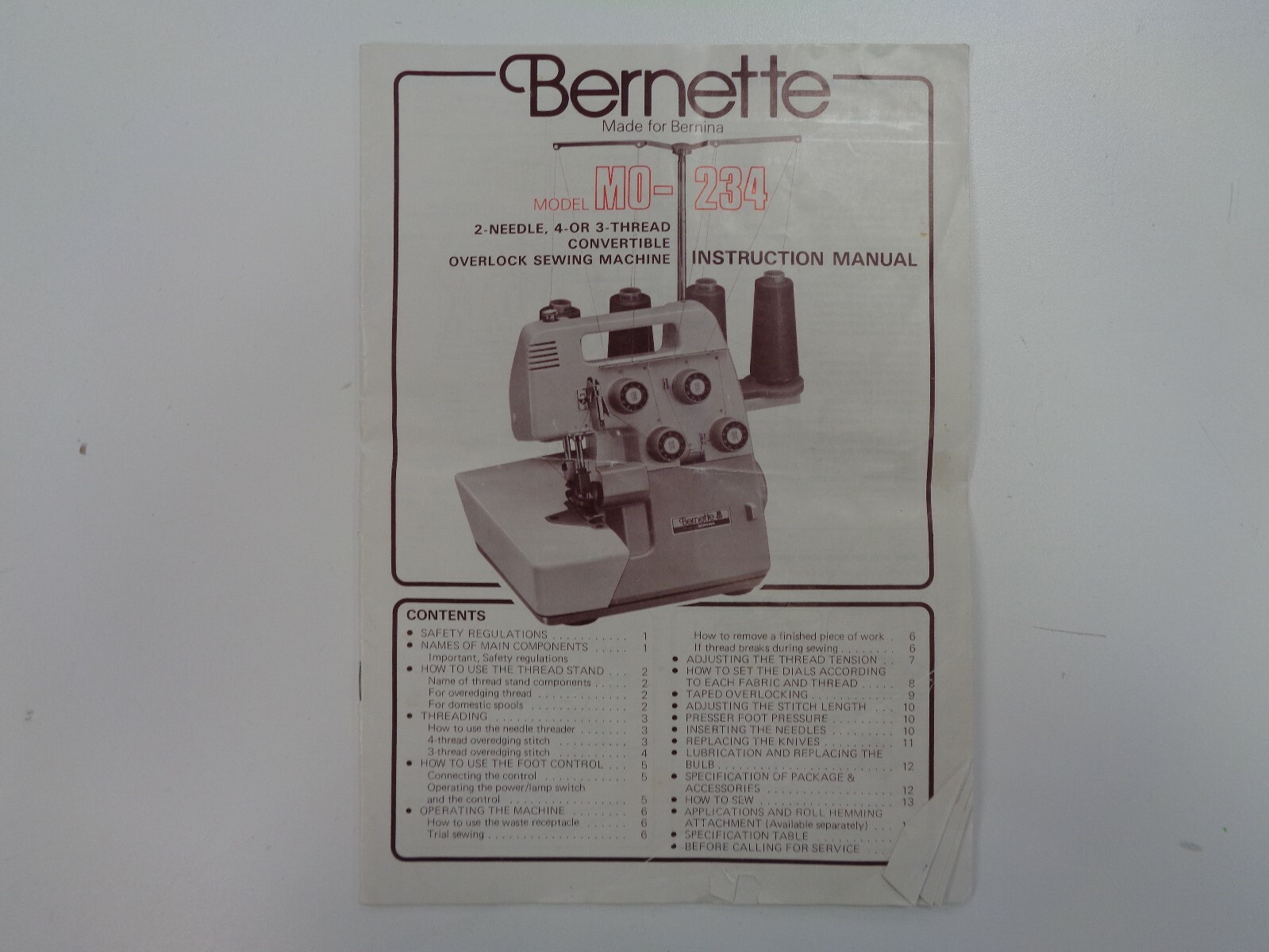 Bernina Bernette MO-234 Serger Instruction Book Guide Manual | eBay