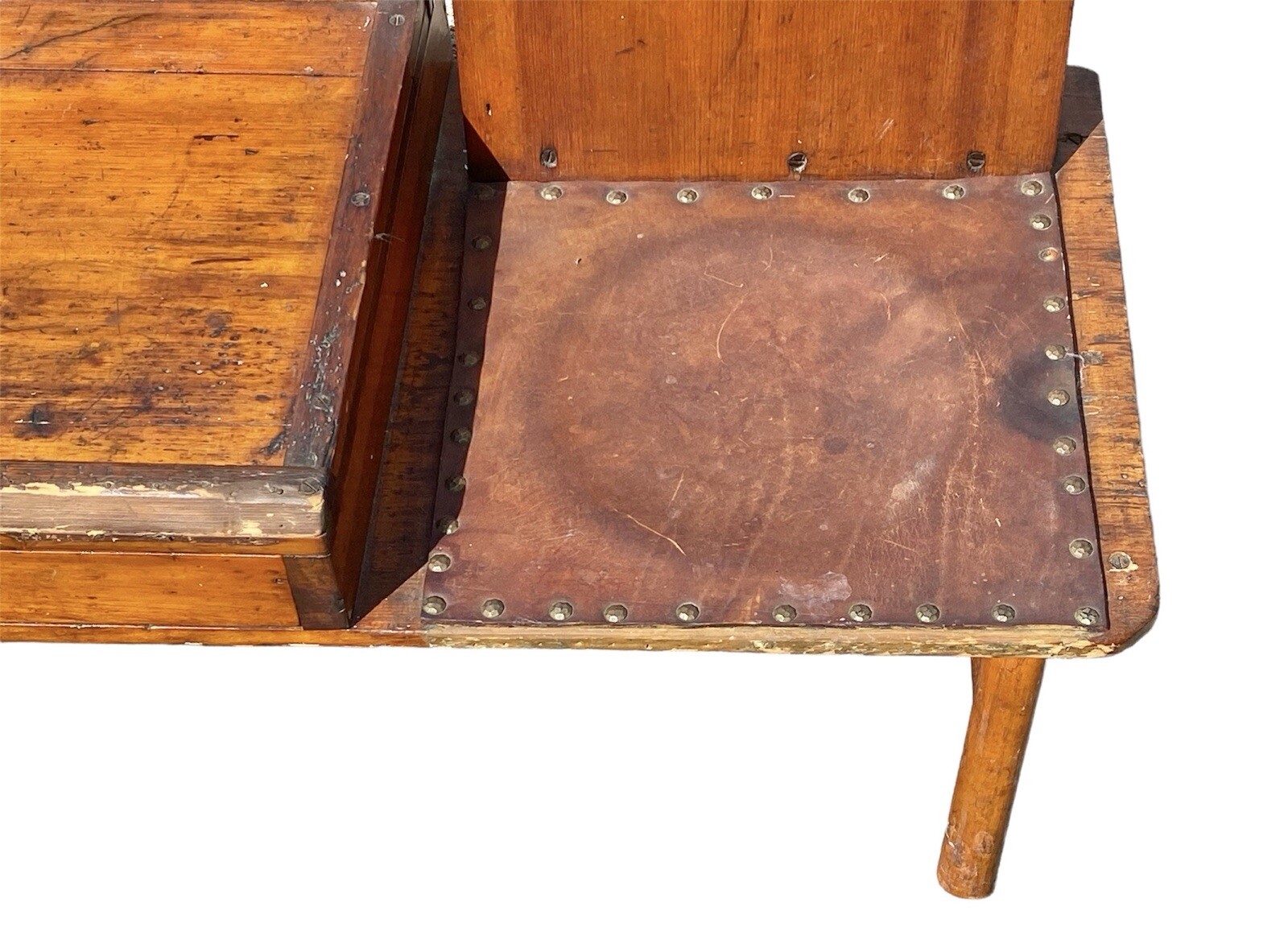 Antique Country Primitive Pine Cobblers Bench / Coffee Table with 3 ...