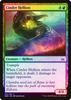 Cinder Hellion FOIL Oath of the Gatewatch NM Red Common MAGIC CARD ...