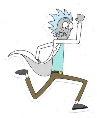 Rick and Morty TV Series Rick Running Peel Off Image Sticker Decal NEW ...