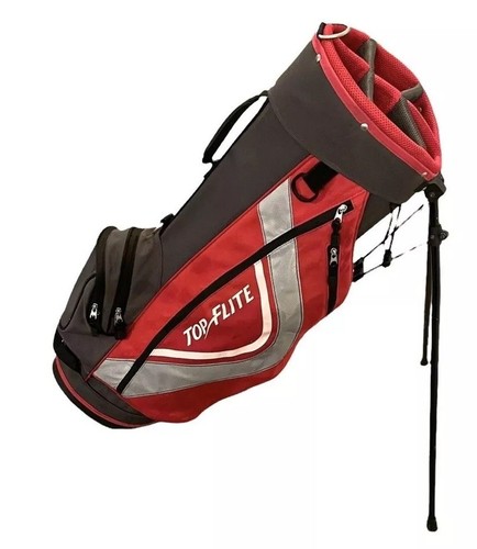 Top Flite Red White Grey Golf Bag W/ Stand Caddy | eBay