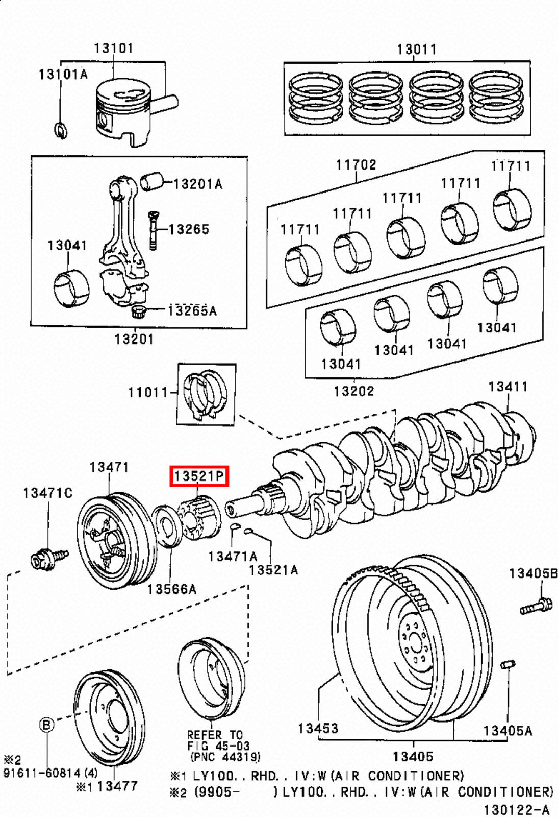 Genuine Hilux LN109 LN108 LN107 3L 2L Crankshaft Timing Gear Sprocket ...