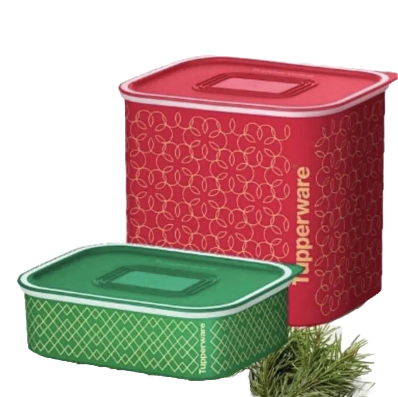 Tupperware Christmas Canister Set (2) with Gold Detail NEW | eBay Australia