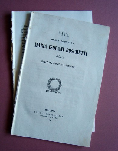 Fabriani Vita Contessa Maria Isolani Boschetti 1849 San Cesario Soliani ...