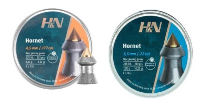 H&N Hornet air rifle pistol gun pellet for hunting - 177 (.62g) and 22 ...