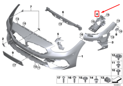 BMW Z4 G29 Front Left Bumper Mounting 8812077 51118812077 NEW GENUINE ...