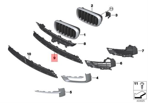 Genuine BMW X5 F15 Front Bumper Center Lower Grille OEM 51117294475 | eBay