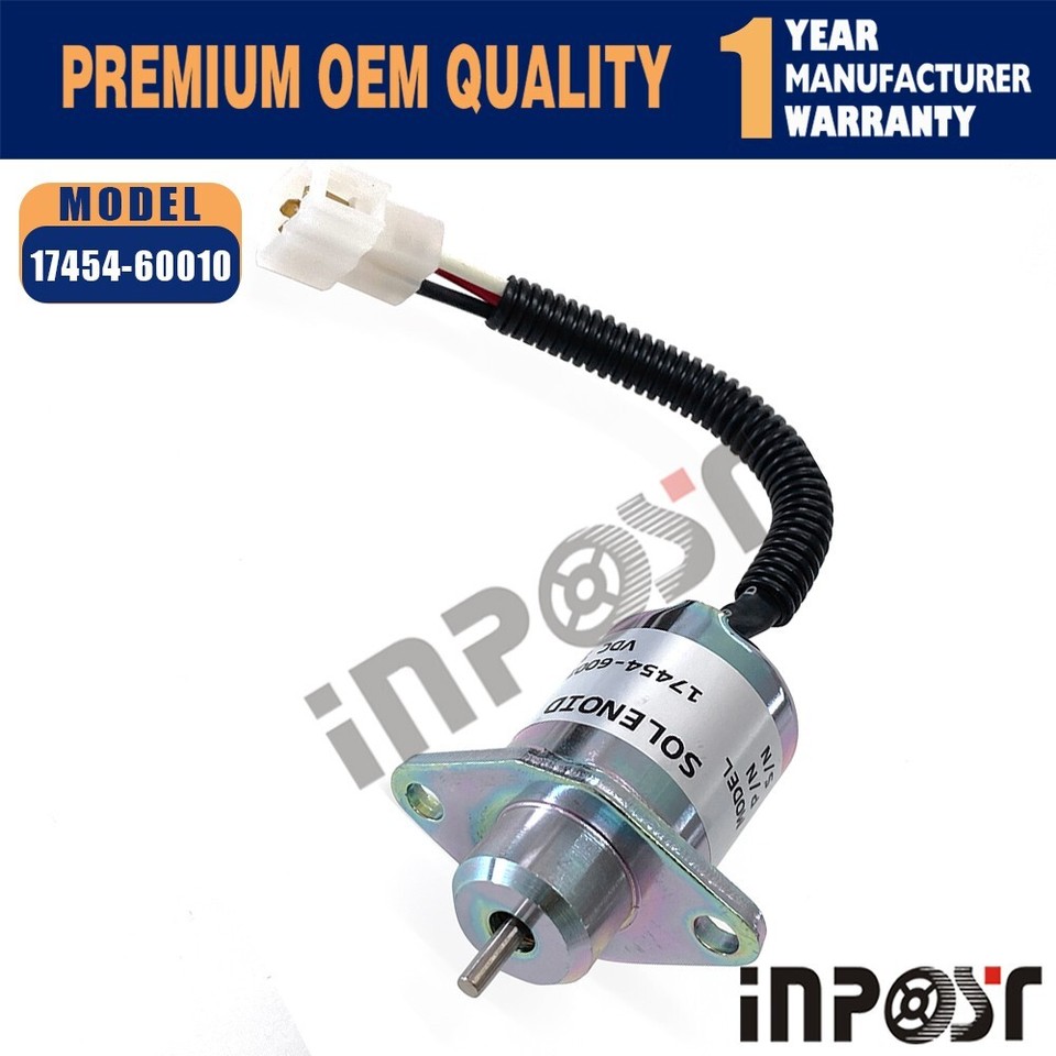 17454-60010 Fuel Shutoff Solenoid for Kubota 05 Series BX2200 D905 ...