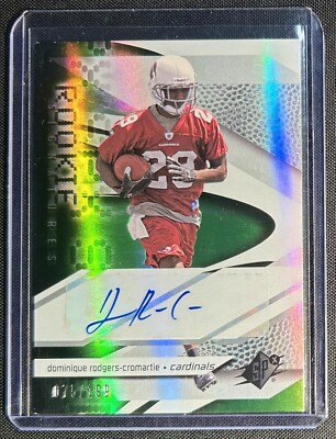 2008 SPx Signatures Green /199 Dominique Rodgers-Cromartie #203 Rookie ...