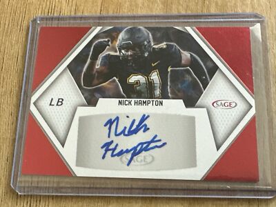 2023 Sage Football Nick Hampton Red Foil Auto #A-NH Appalachian State ...
