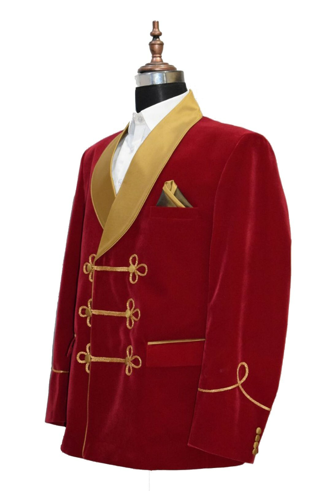 Men Red Smoking Jacket Designer Elegant Luxury Party Wear Blazers Coats ...