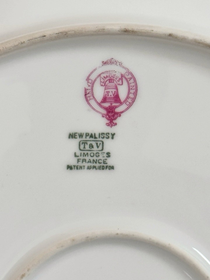 T & V New Palissy Limoges France Floral Porcelain Platter Gold Trim ...