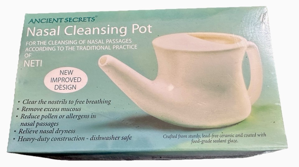 NETI POT Ancient Secrets Ceramic Nasal Cleansing Pot Sinus Allergies ...
