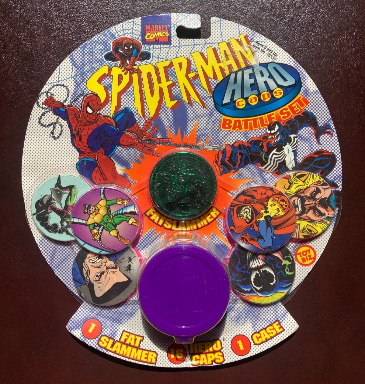 1995 Toy Biz Marvel Spider-Man Hero Caps x16 BATTLE SET POGS Fat ...