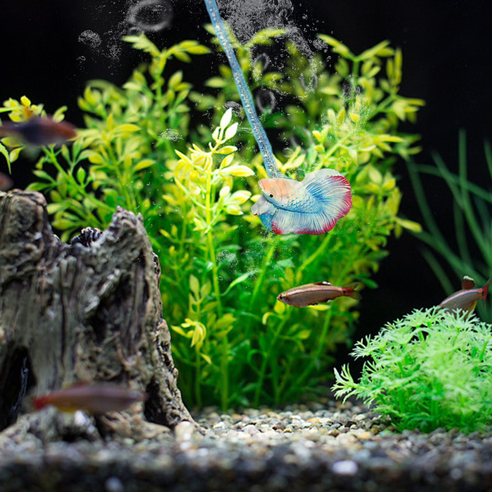 Fish Wand Toy Realistic Aquarium Decor Fish Interactive Teaser Toy ...