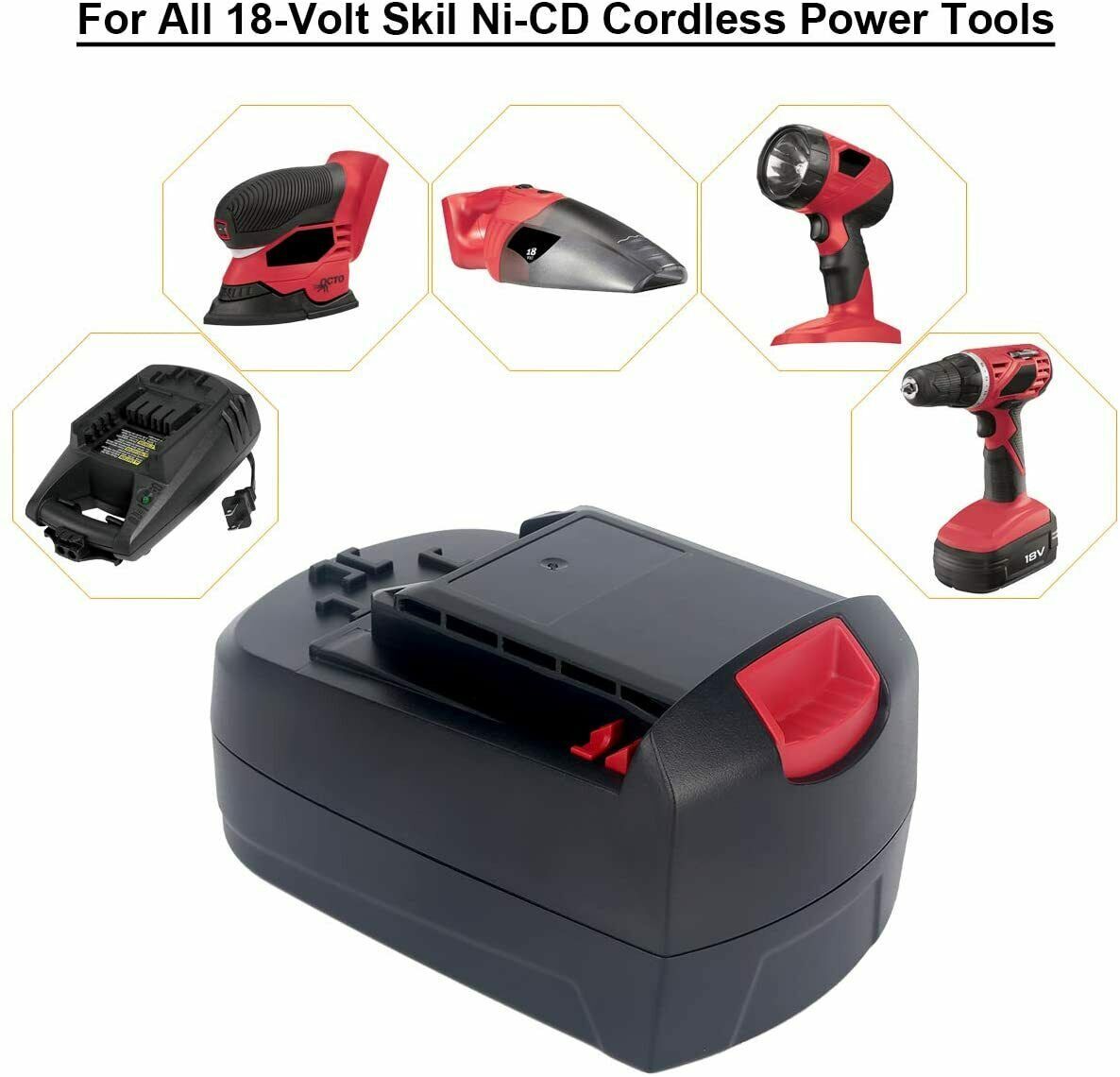 2 Pack For SKIL 18V 3.6Ah Battery 18 Volt SB18A SB18B SB18C Cordless ...