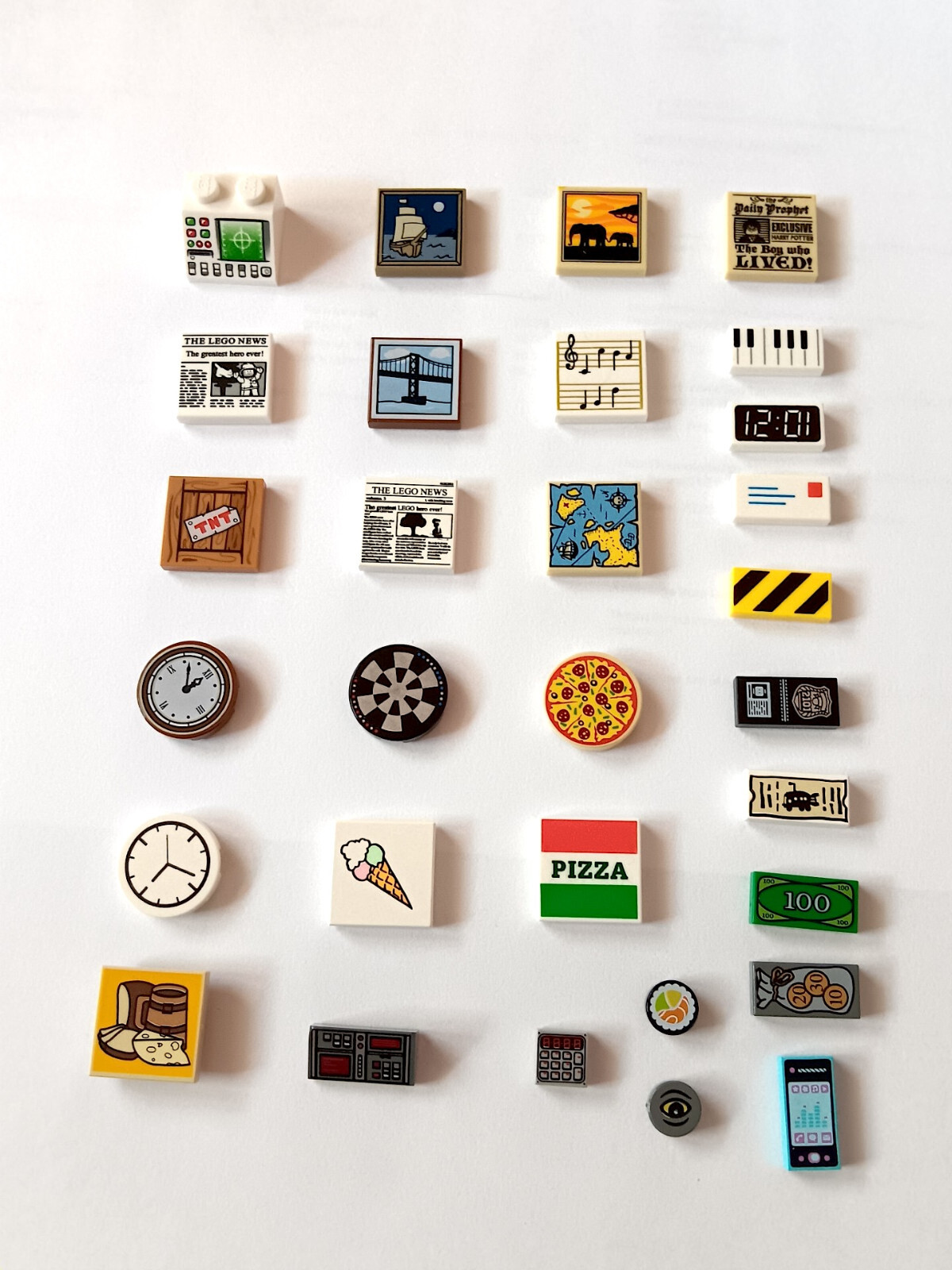 LEGO Printed Tiles & Slopes 2x2 -1x2 -1x1 Decorations Minifigure ...