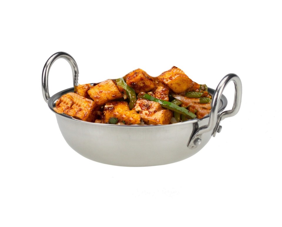 CATERING STAINLESS STEEL BALTI DISH WITH HANDLES CURRY INDIAN FOOD ...