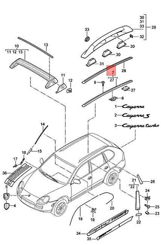 Genuine PORSCHE Cayenne 9PA 9PA1 Guide Rail Left 95555915503 | eBay